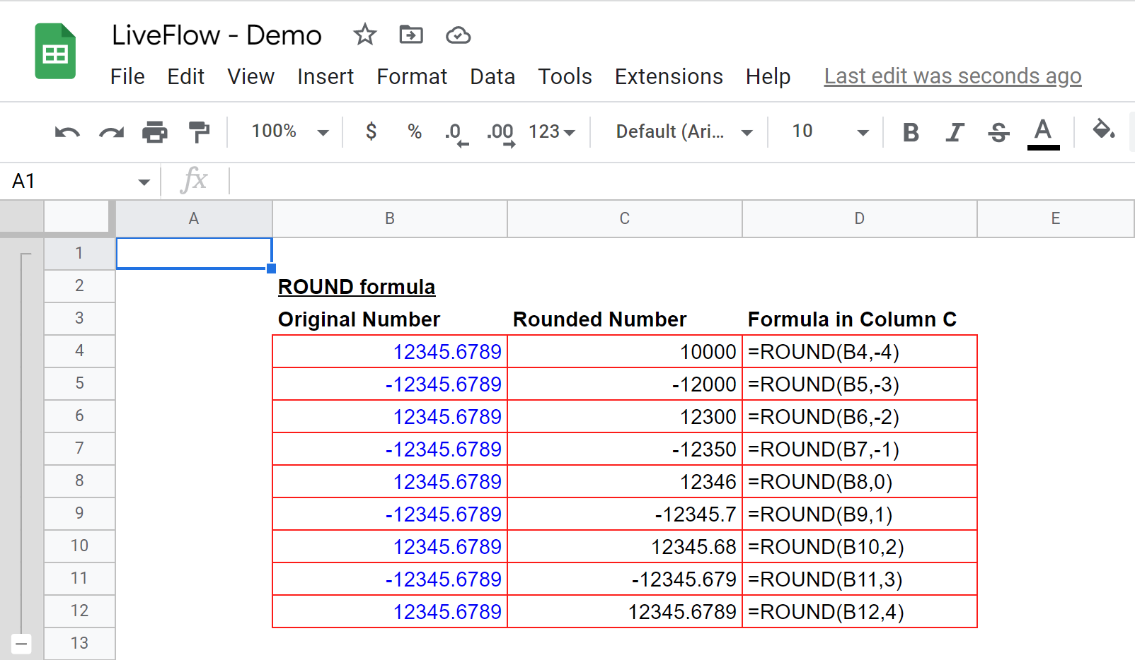 How To Round Numbers In Google Sheets LiveFlow
